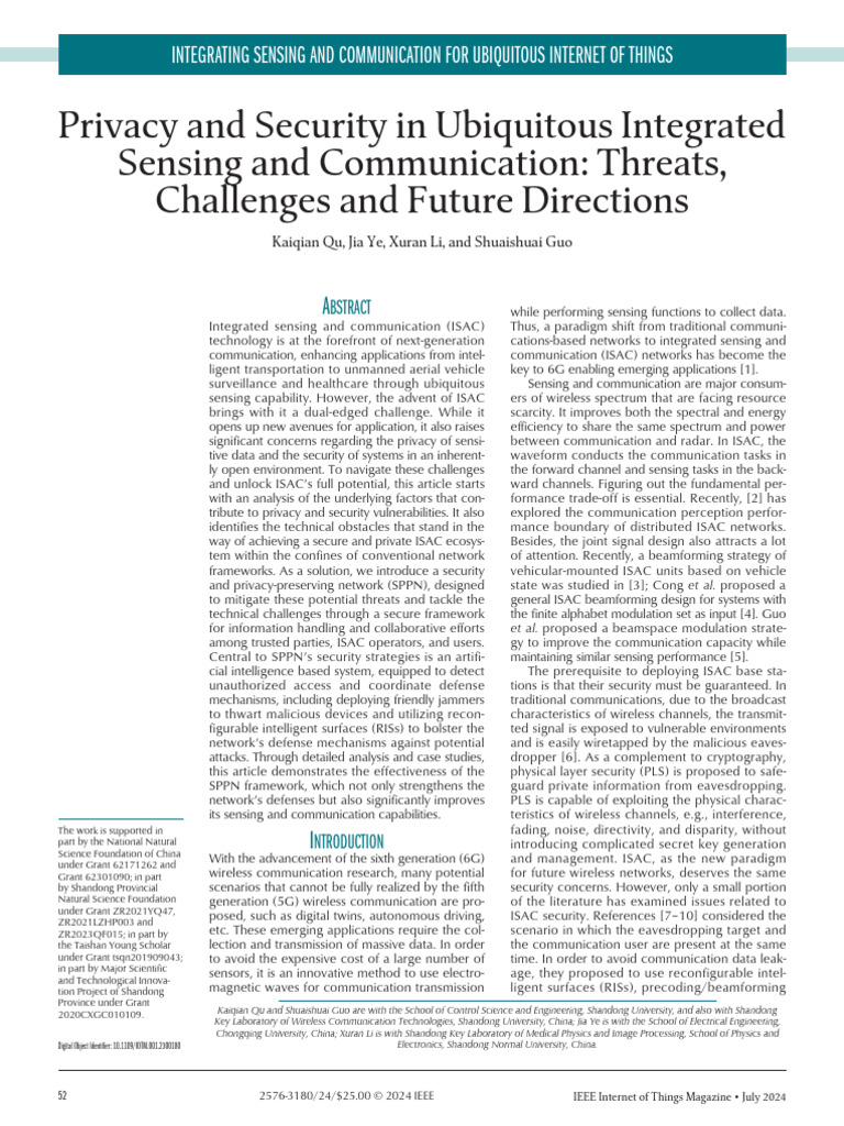 Privacy And Security In Ubiquitous Integrated Sensing And Communication Threats Challenges And