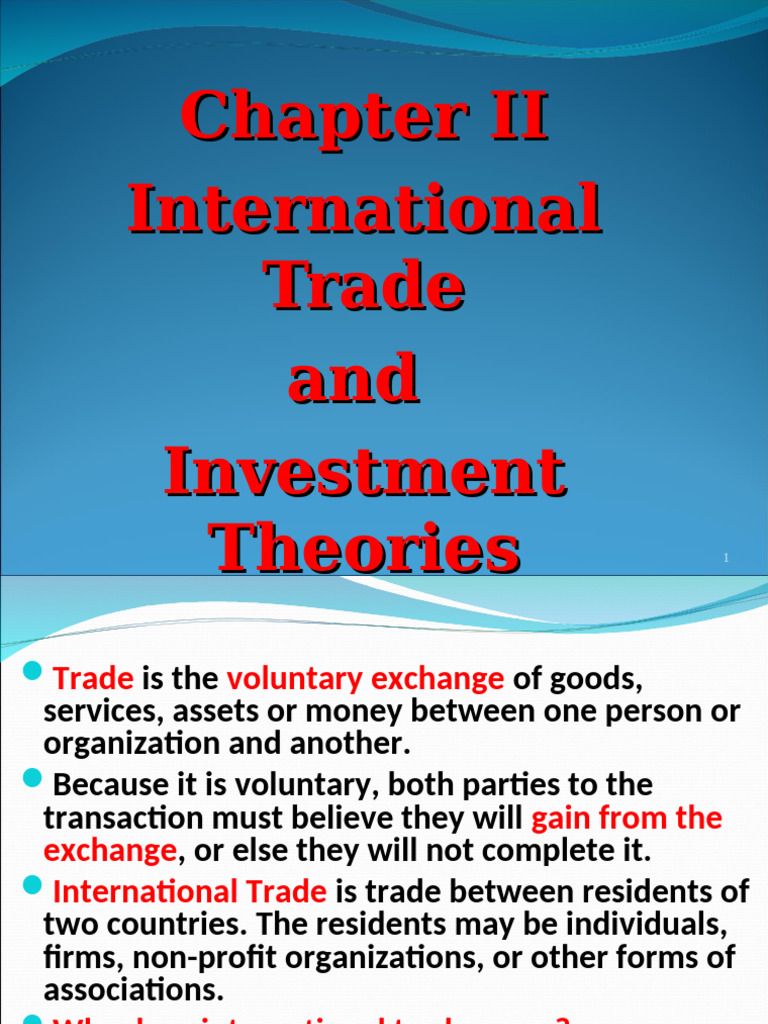 Chapter 2 International Trade and Investment Theories | PDF ...