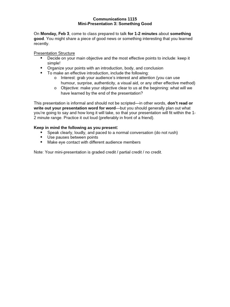 Mini-Presentation 3 Something Good | PDF