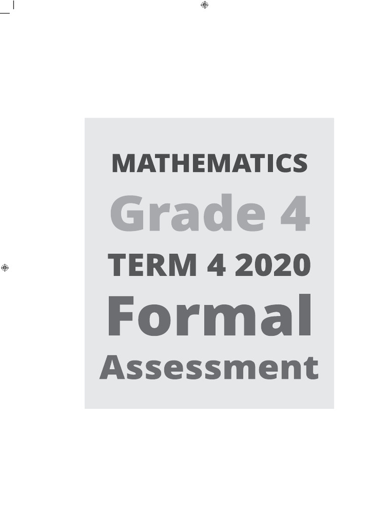 GR 4 Term 4 2020 TMU Maths Formal Assessment - p1 Questions | PDF