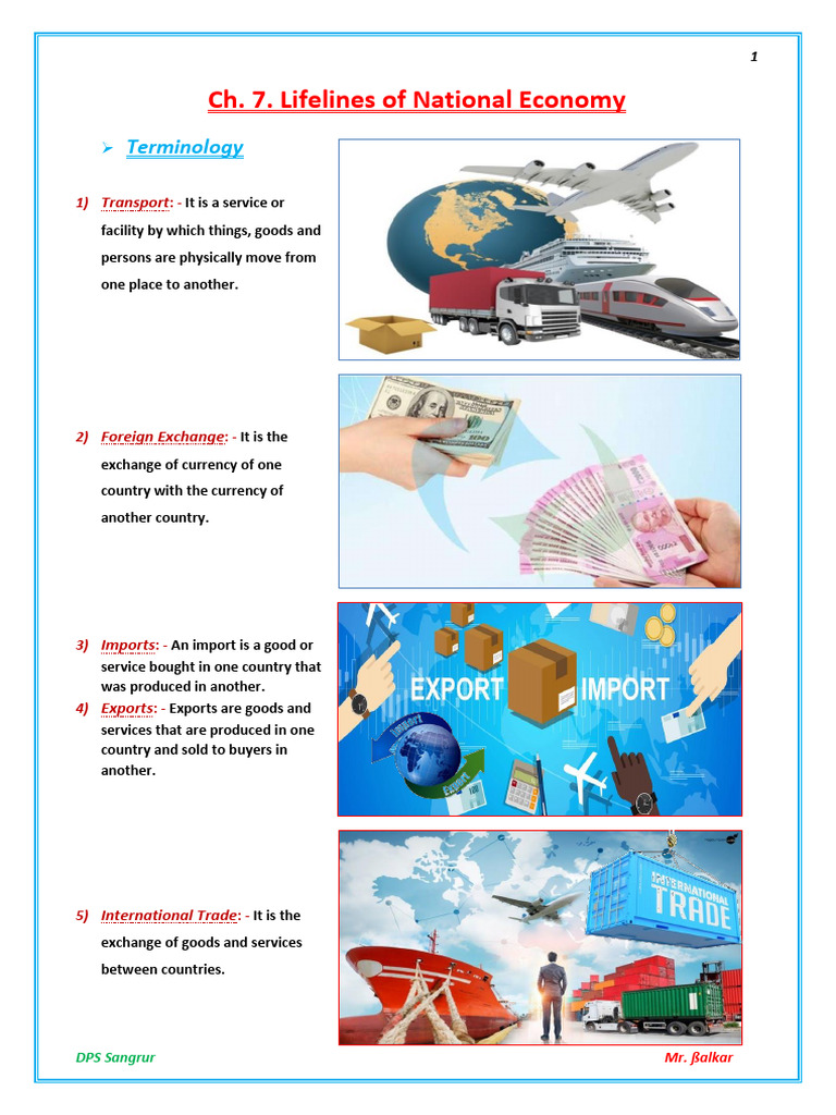 Lifelines of National Economy Explained | PDF | Transport | Economies