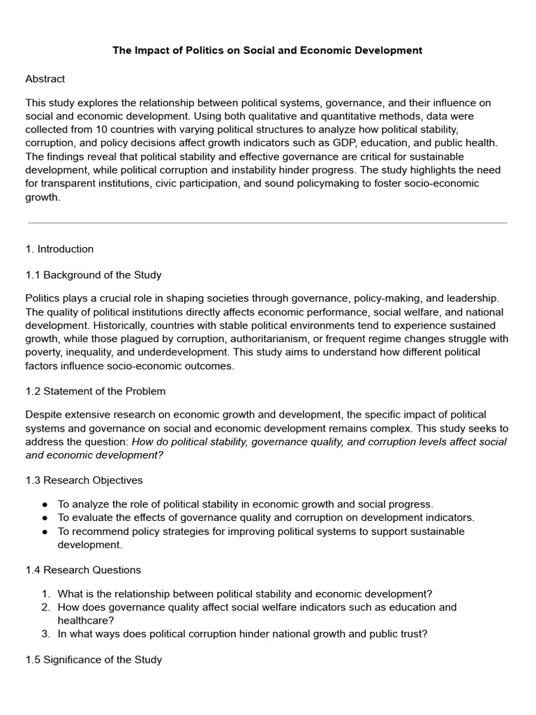 Political Impact on Development | PDF | Economic Growth | Governance