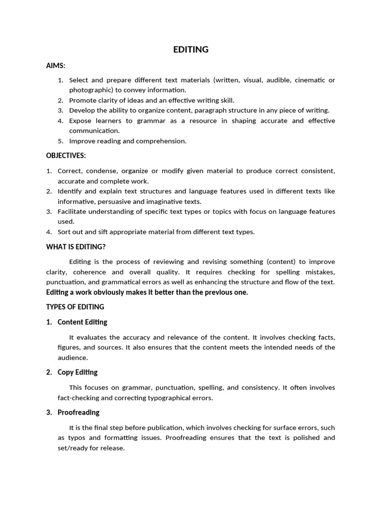 EDITING | PDF | Editing | Proofreading