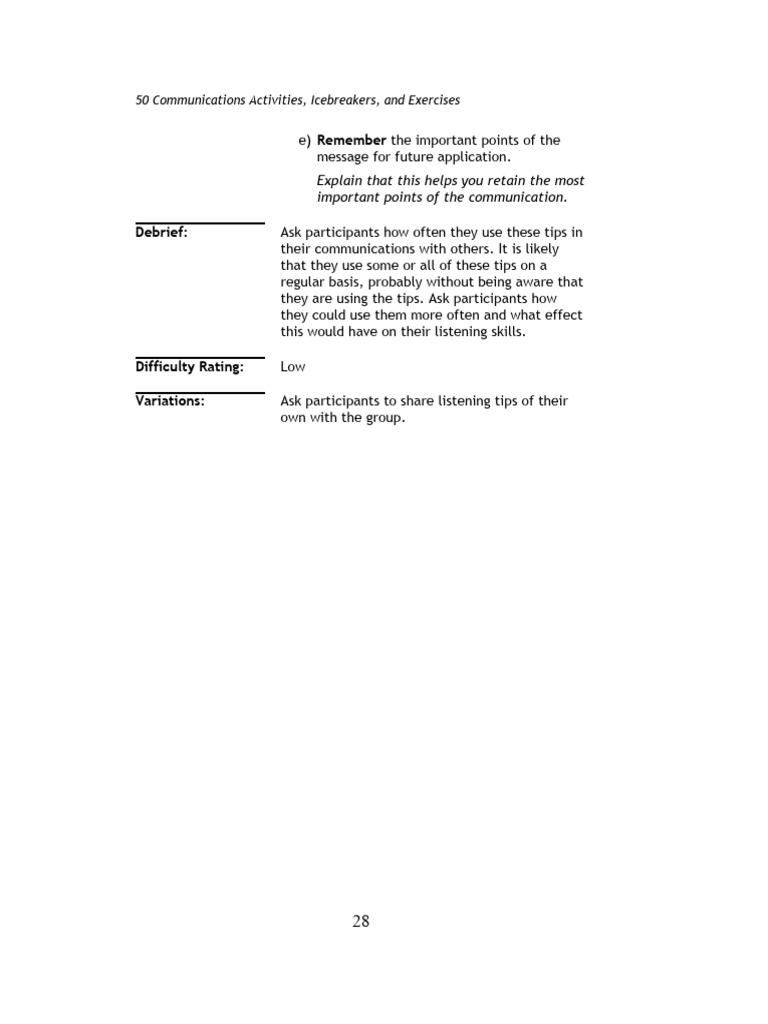 50 Communications Activities, Icebreakers, and Exercises (PDFDrive ...