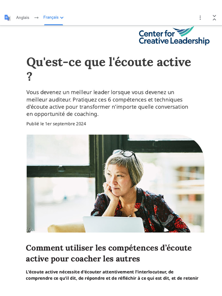 Techniques d'écoute active pour coacher | PDF | Vérité | la communication