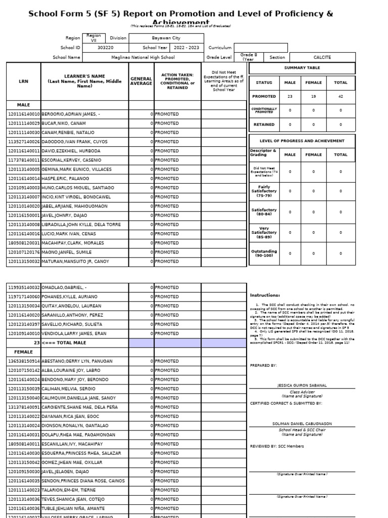Sf5 2022 Grade 8 Year II Calcite | PDF