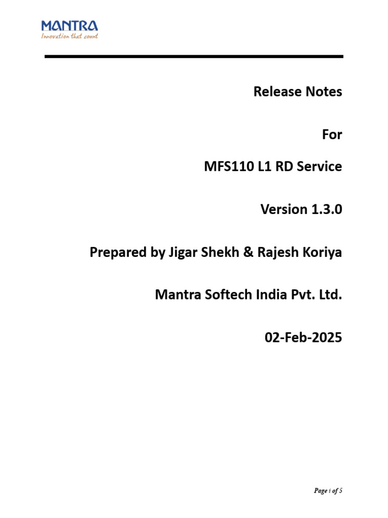 MFS110 L1 RD Service Update | PDF | Android (Operating System ...