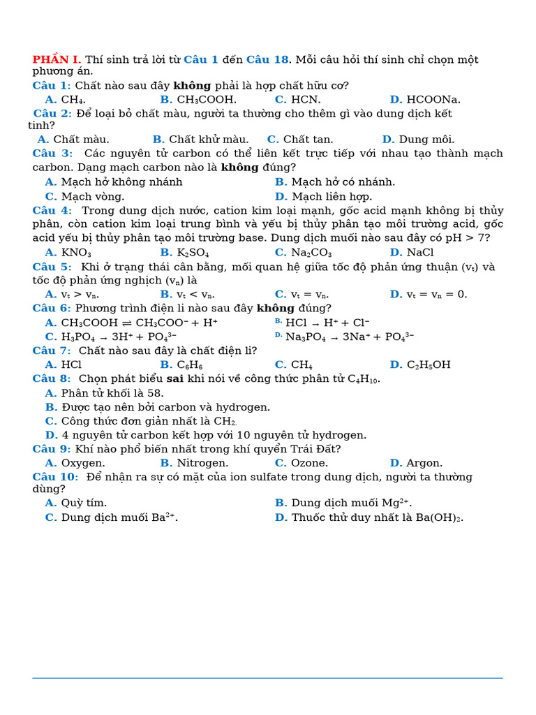 Bộ Đề CKI - Lớp 11 - Đề 2 | PDF