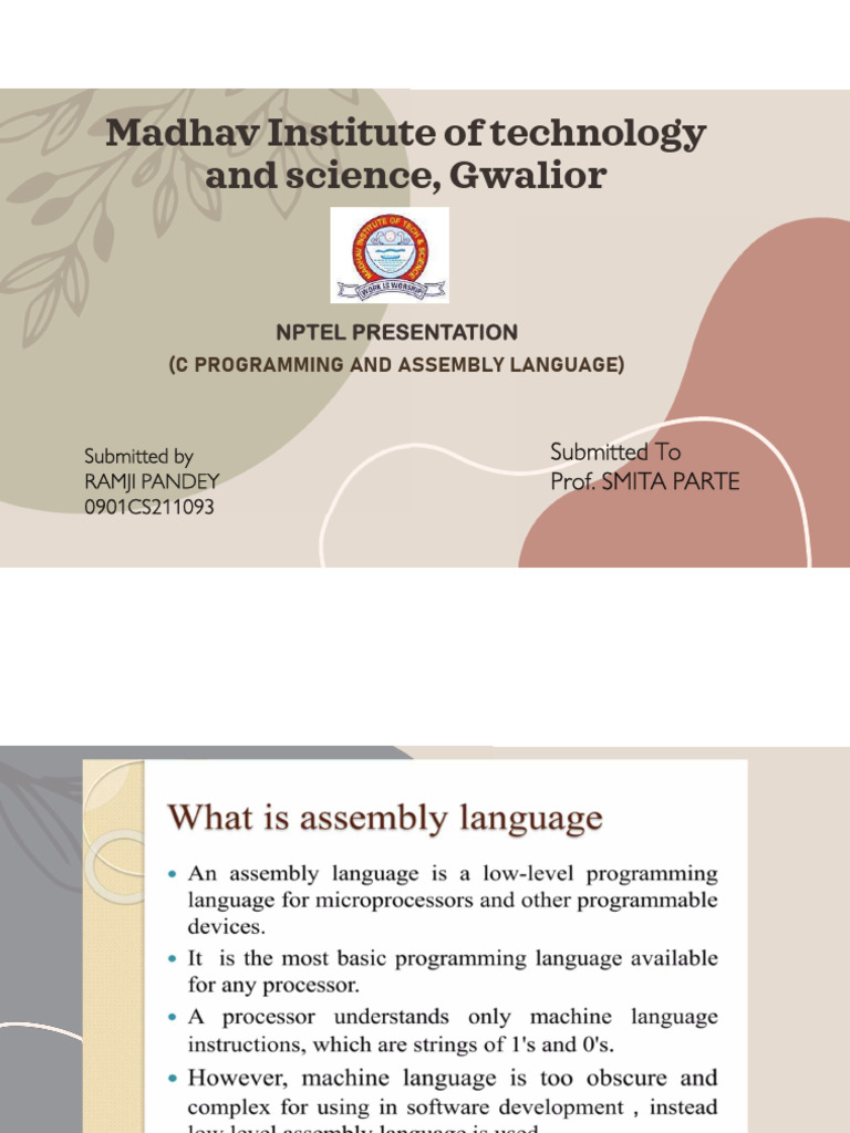 NPTEL C Programming & Assembly Presentation | PDF
