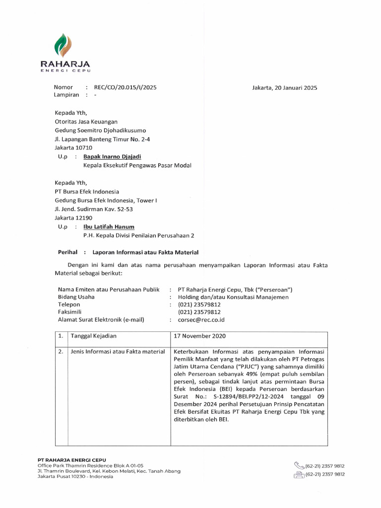 RATU - Laporan Informasi Dan Fakta Material - 31846793 - Lamp1 | PDF