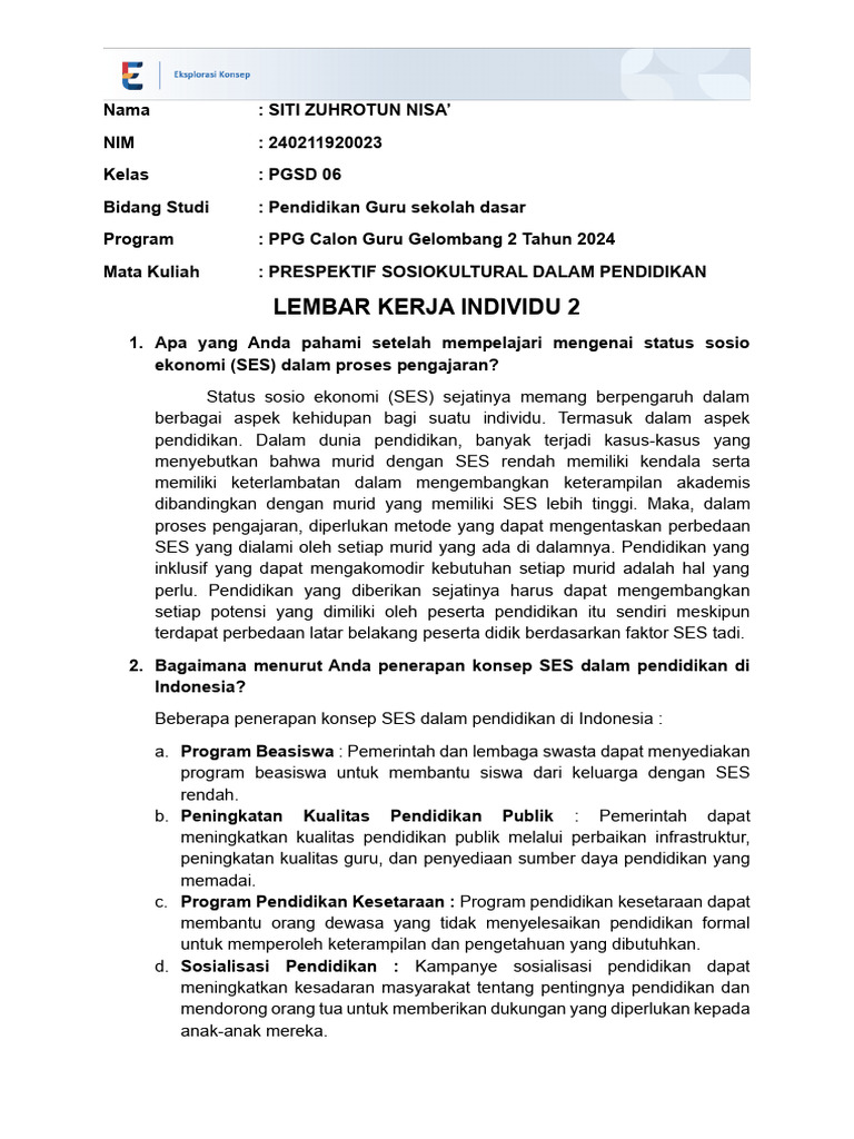T2-3. Eksplorasi Konsep-SITI ZUHROTUN NISA’ | PDF