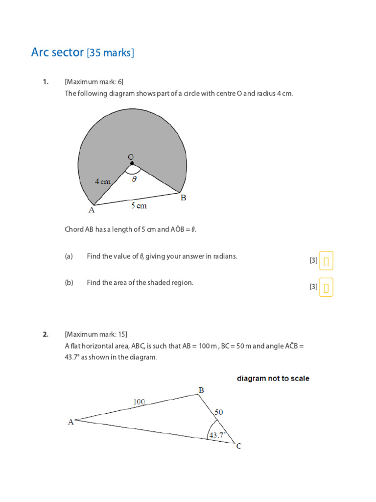 Arc Sector | PDF | Area | Circle