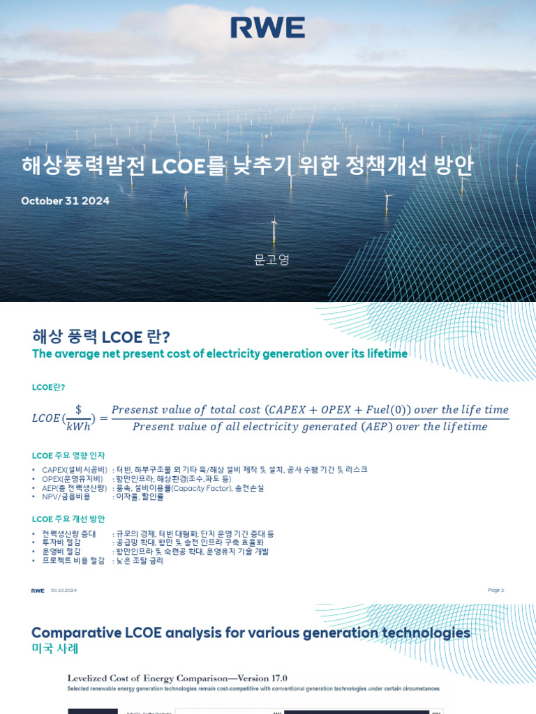 2024 1031 Lcoe개선방안 문고영 f | PDF