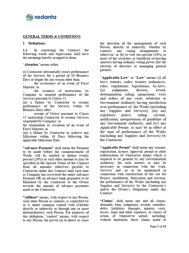 Epc GTC | PDF | General Contractor | Indemnity