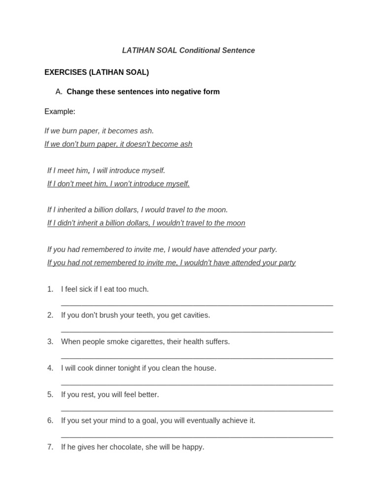 SOAL Conditional Sentence book | PDF