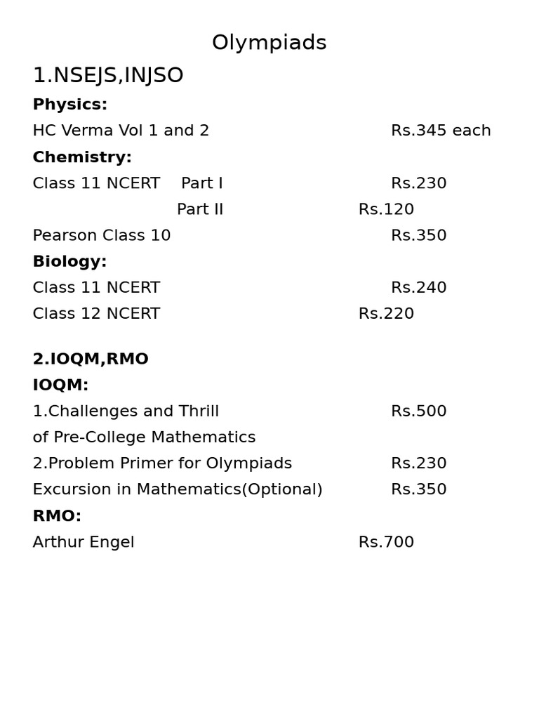 Olympiads Books | PDF