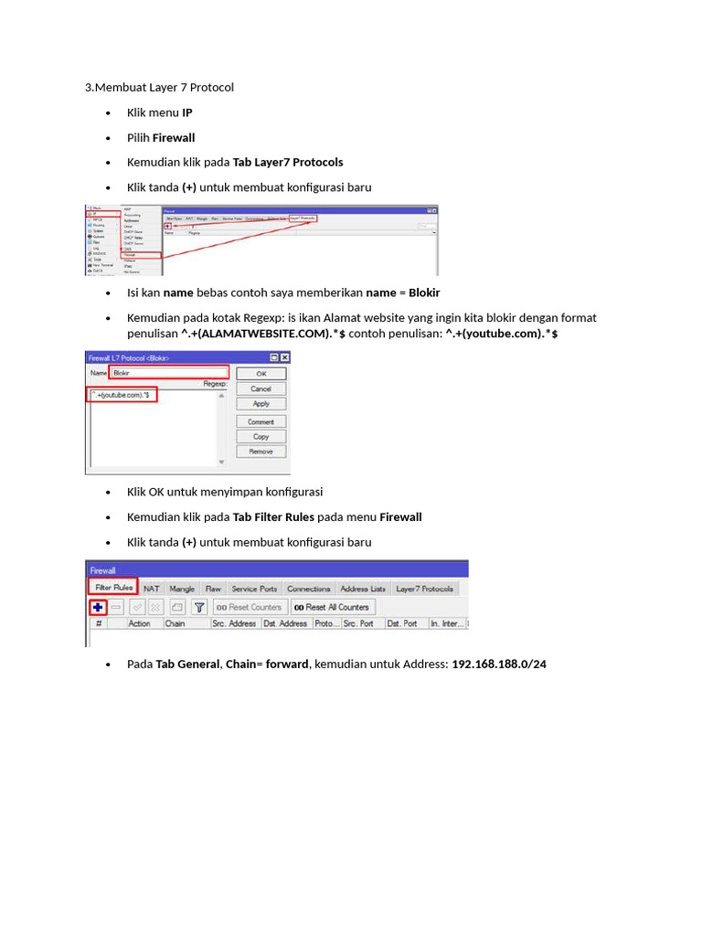 Konfigurasi Blokir Website Layer 7 | PDF
