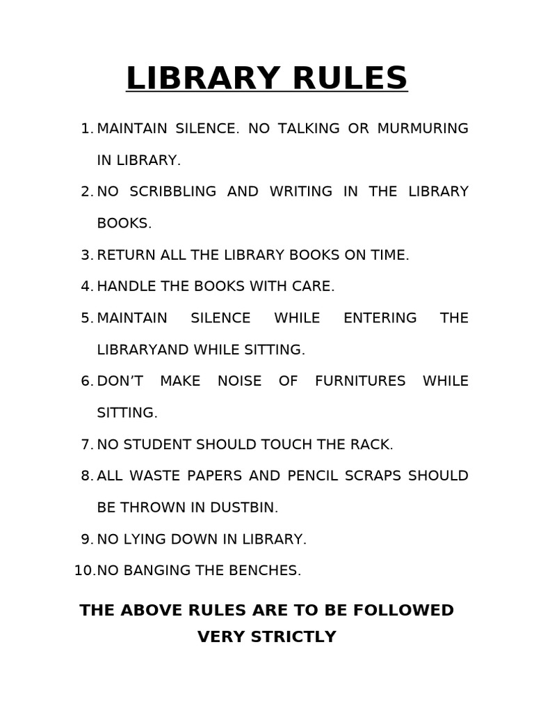 Library Etiquette for Students | PDF