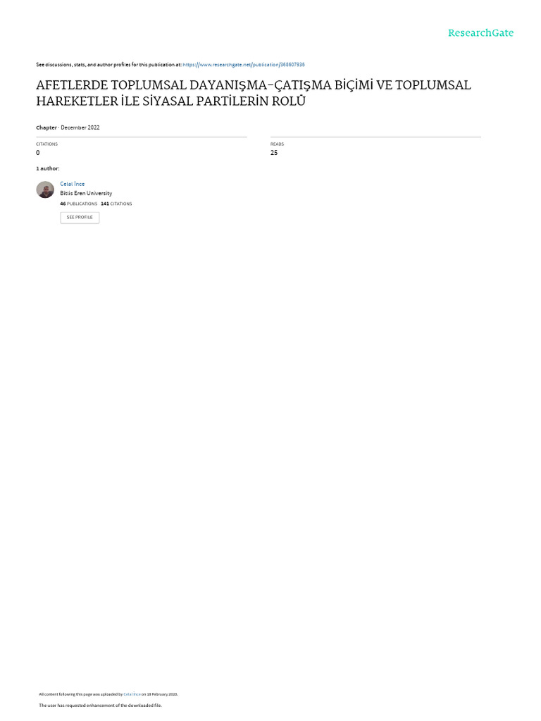 AfetlerdeToplumsalDayanma Atma | PDF