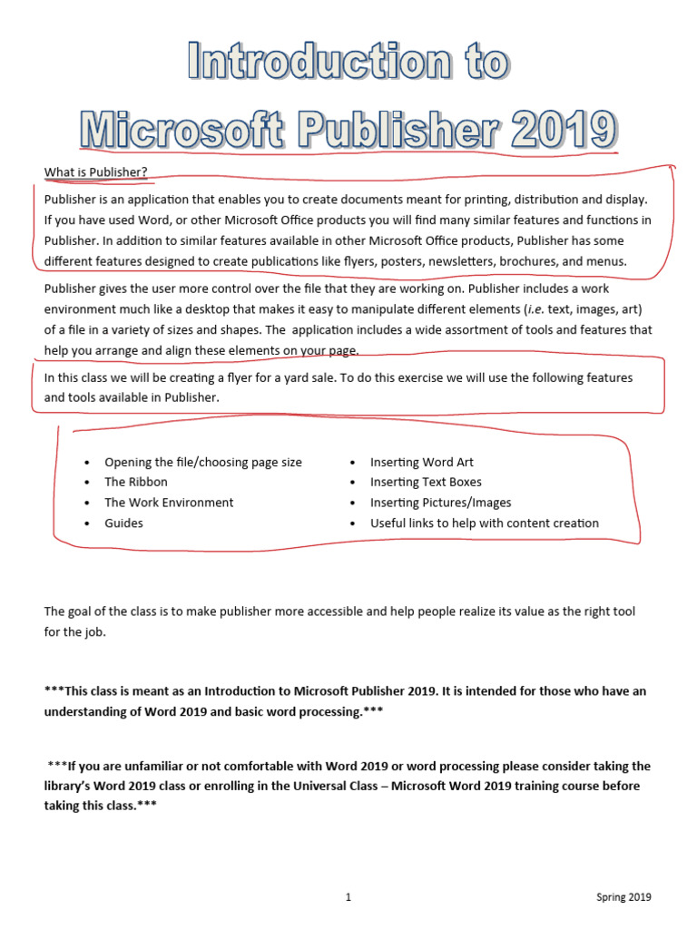 Introduction To Microsoft Publisher 2019 | PDF | Cursor (User Interface ...