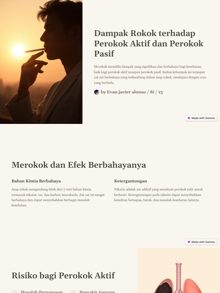 Dampak Rokok Terhadap Perokok Aktif Dan Perokok Pasif | PDF