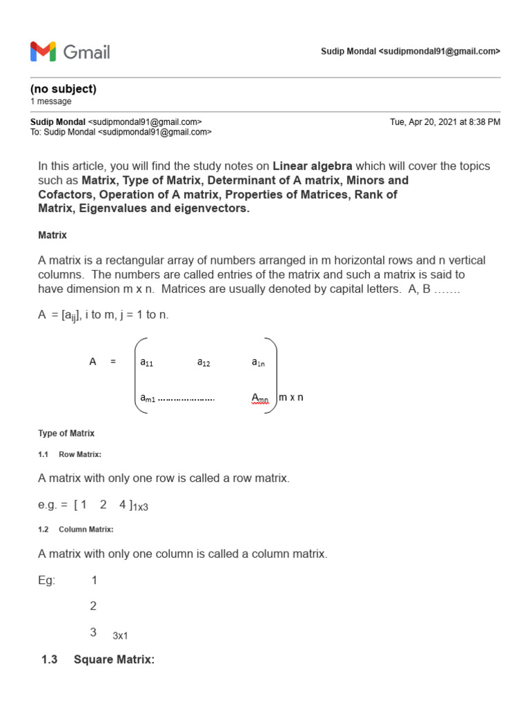 11 | PDF | Matrix (Mathematics) | Eigenvalues And Eigenvectors