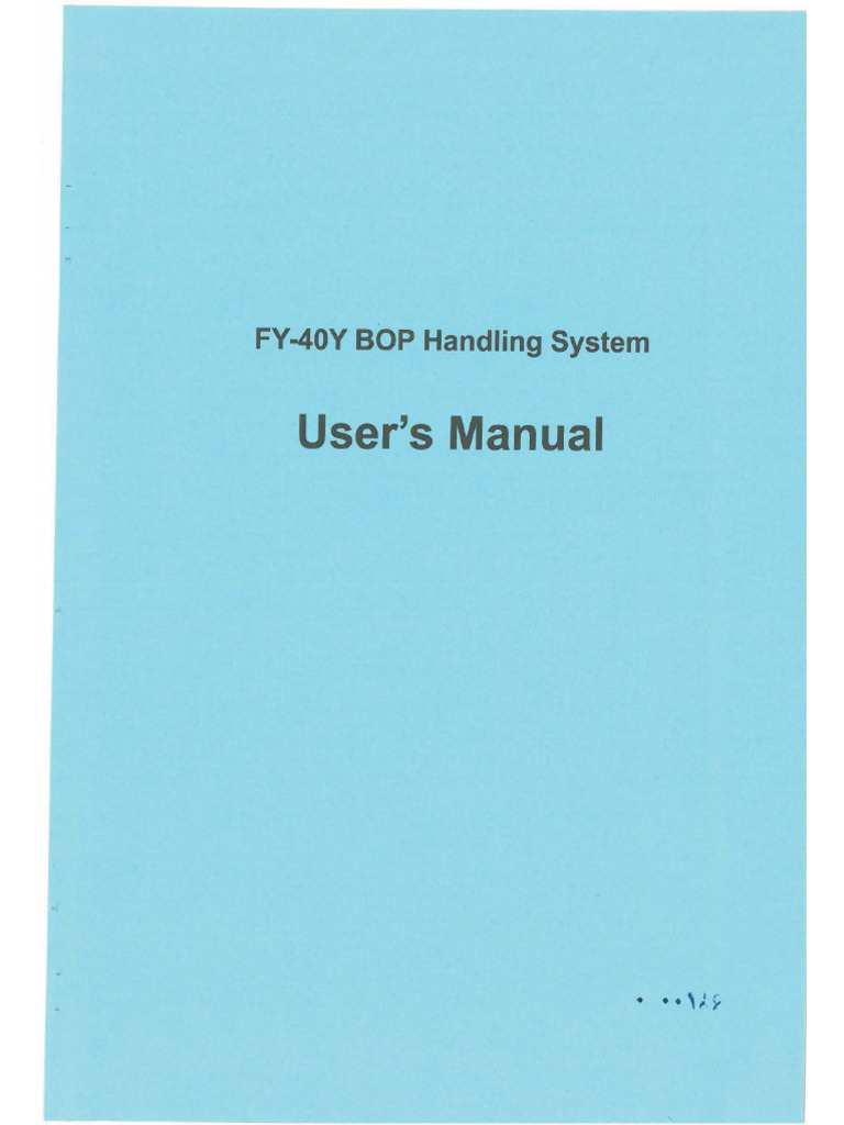 Book 1-3-1 BOP Handling System FY-40Y | PDF