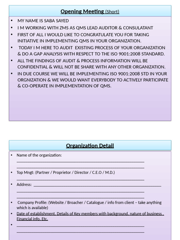 A checklist for conducting pre assessment audit | PDF | Quality ...