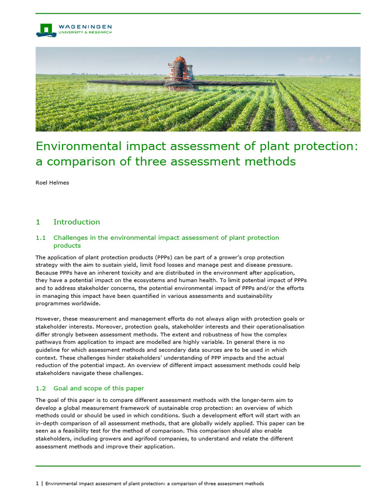 Environmental Impact Assessment of Plant Protecti-Wageningen University ...