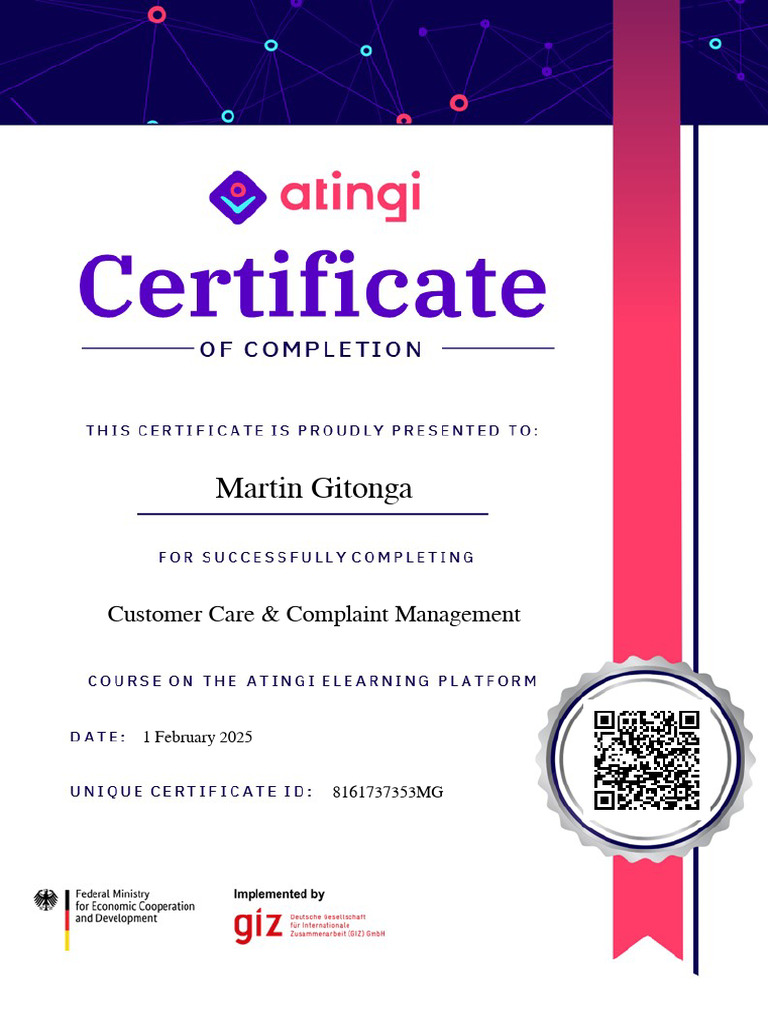 Martin Gitonga: Customer Care & Complaint Management | PDF