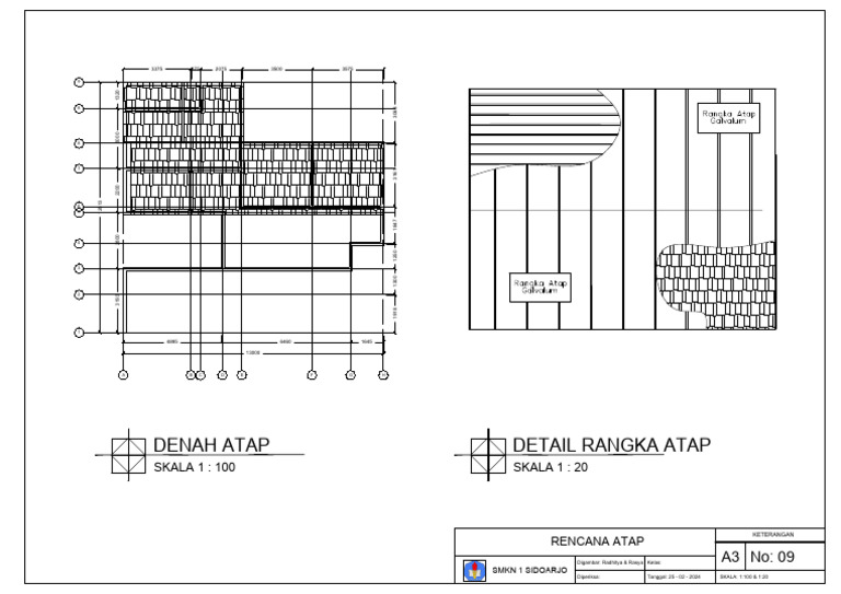 Denah Atap Detail Rangka Atap: SKALA 1: 100 SKALA 1: 20 | PDF