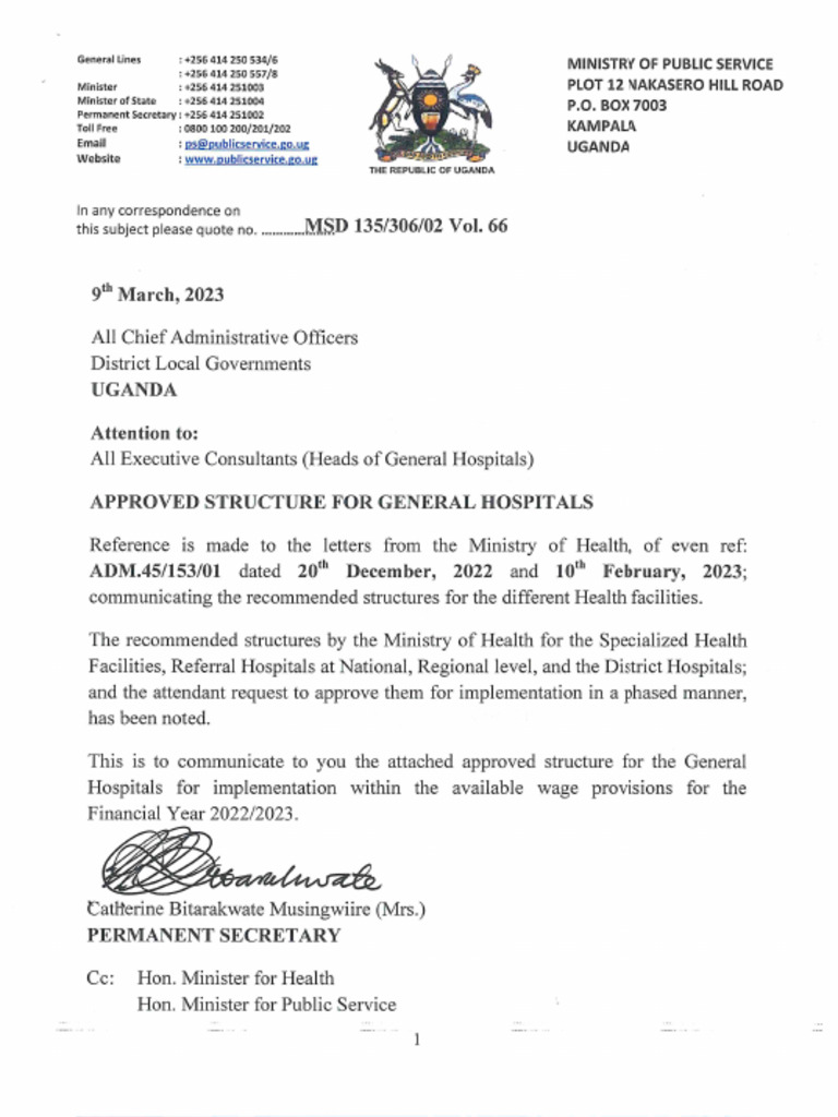 Approved Structures For General Hospitals 9th March 2023 | PDF
