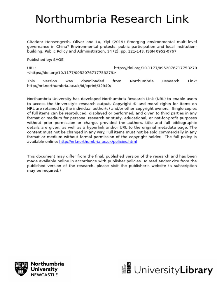 Hensengerth Et Al., 2019, MLG in China | PDF | Environmental Impact ...