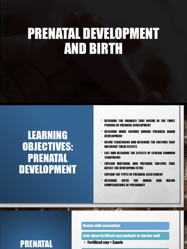 Prenatal Development and Teratogens Guide | PDF | Childbirth | Prenatal ...