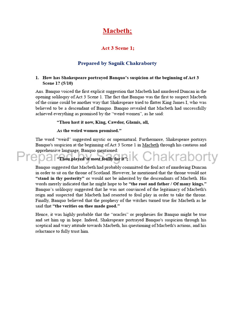 Act 3 Scene 1 - Watermark-1 | PDF | Macbeth | Shakespearean Tragedies
