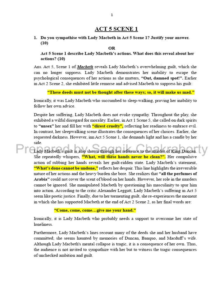 Act 5 Scene 1_watermark-1 | PDF | Macbeth