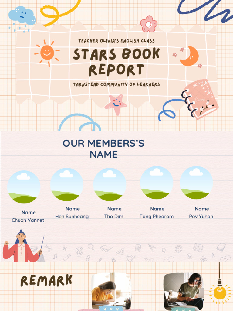 Colorful Pastel Handwritten Book Report Education Presentation Template ...