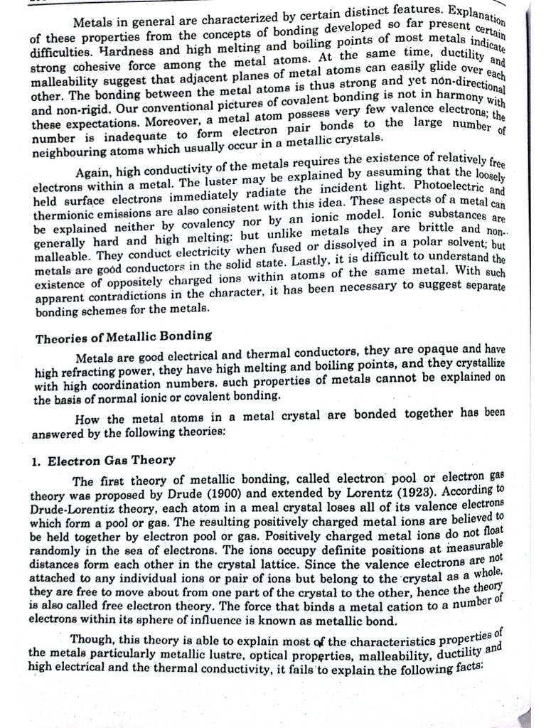 Metallic Bonding 1 | PDF
