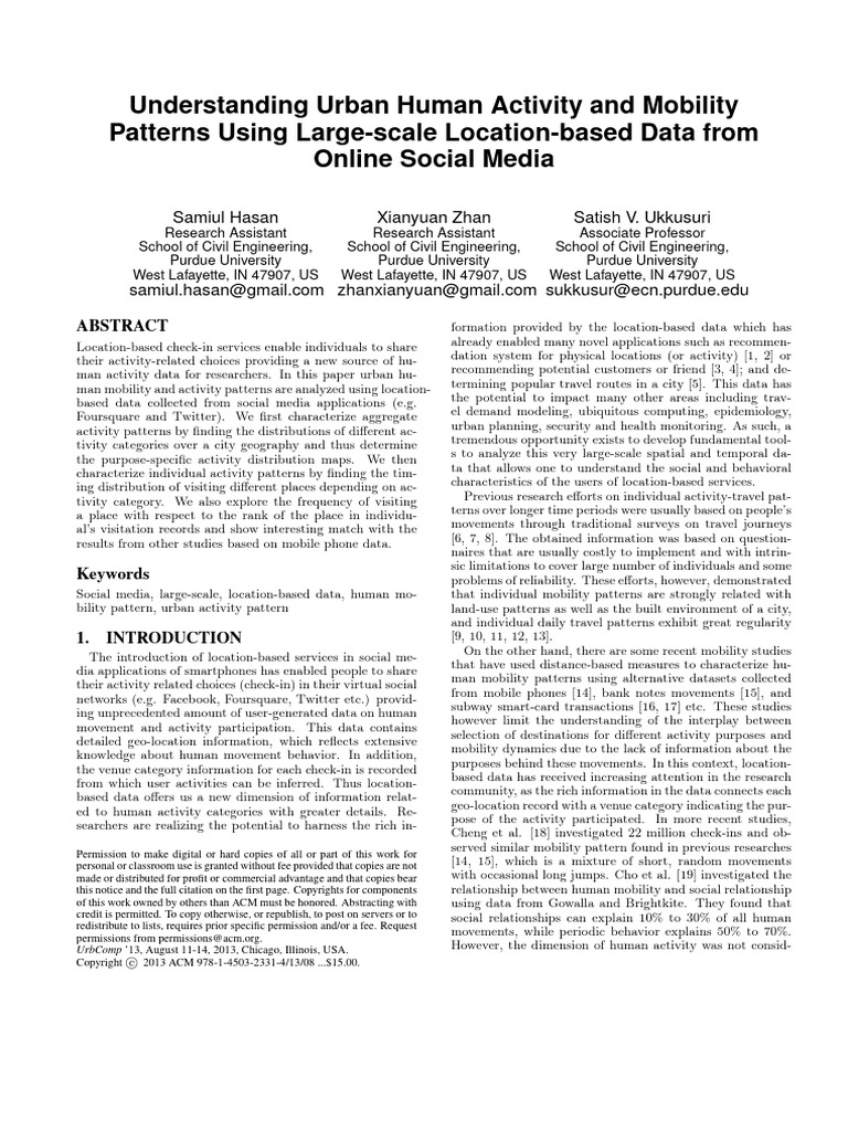 Understanding Urban Human Activity and M | PDF | Power Law