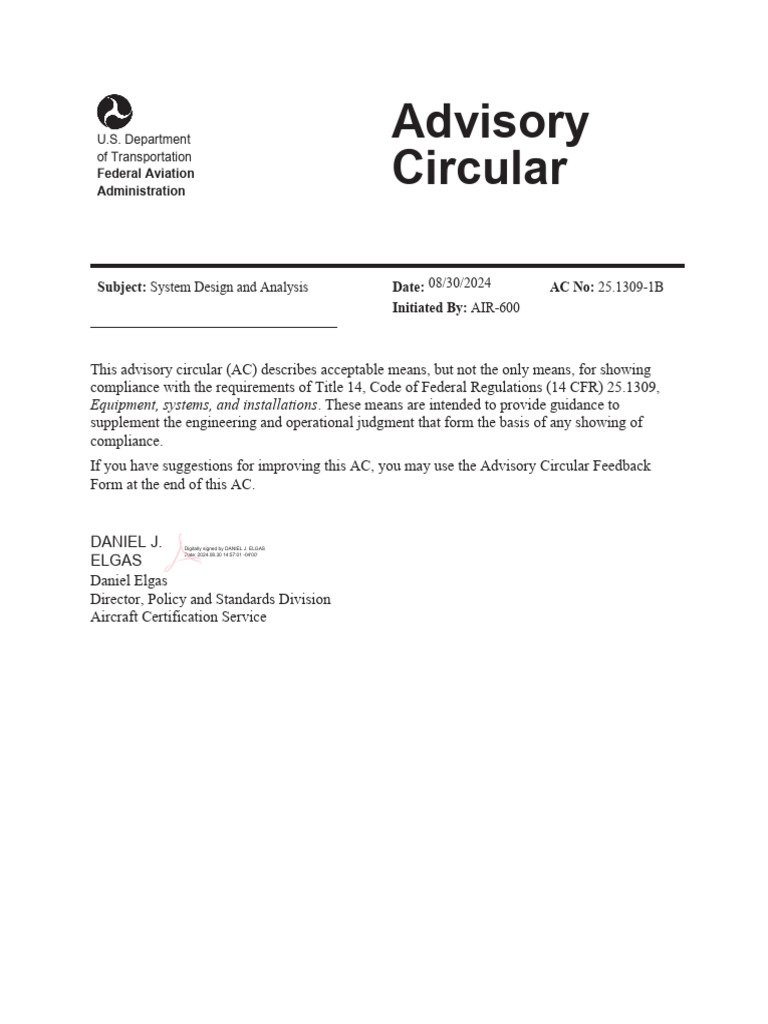 Advisory Circular: Equipment, Systems, and Installations | PDF | System ...