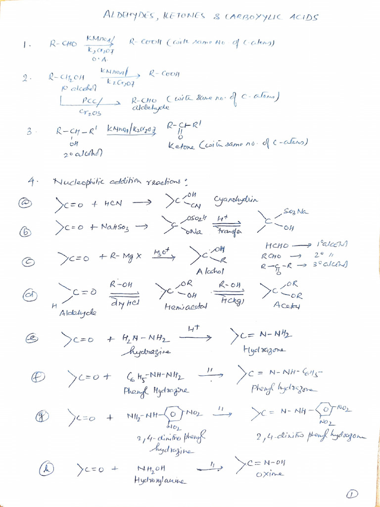 R-CHO Reactions and Mechanisms | PDF
