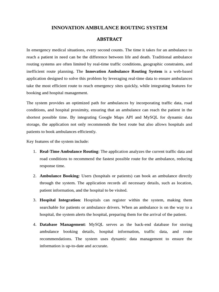 Innovation Ambulance Routing System | PDF | Php | Apache Http Server