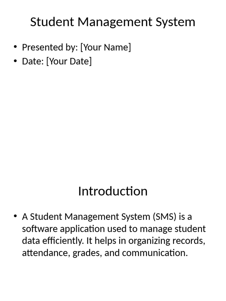 Student Management System Presentation | PDF