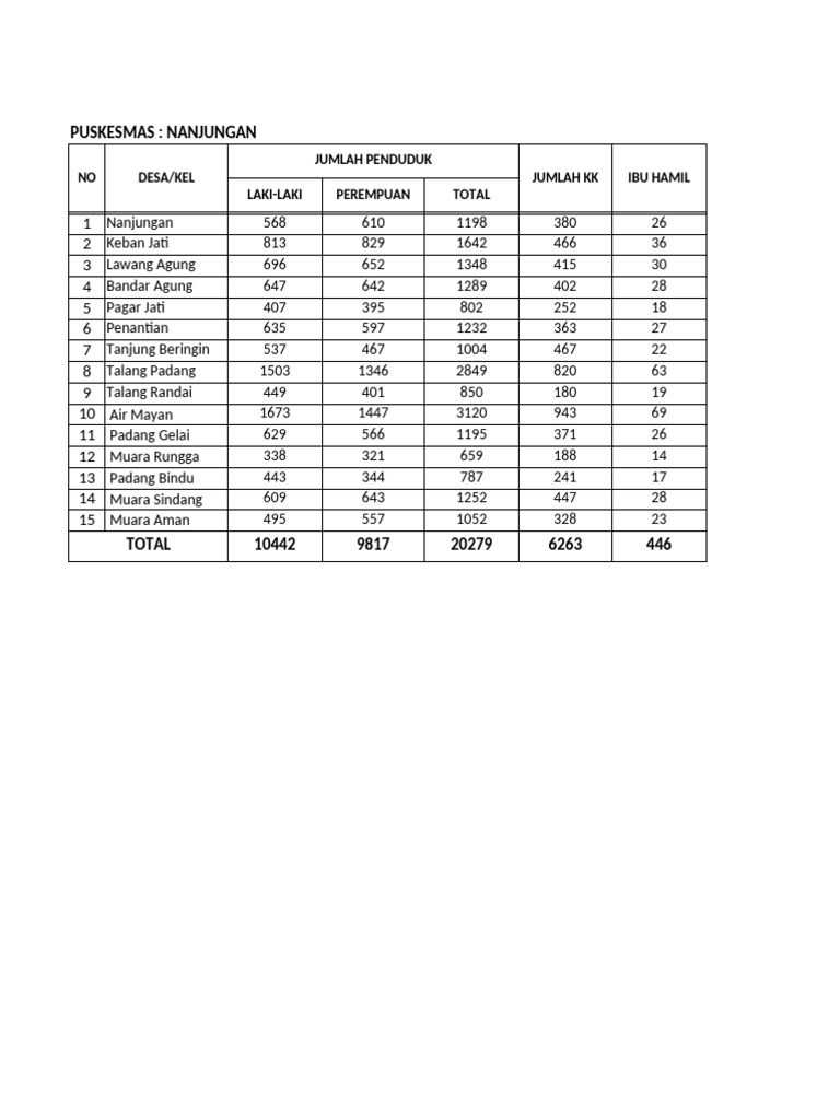Form Sasaran Puskesmas 2025 | PDF
