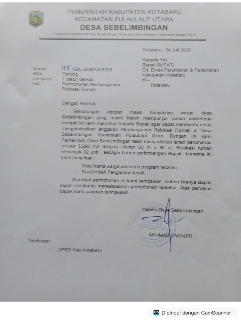 Data Warga Program Relokasi | PDF