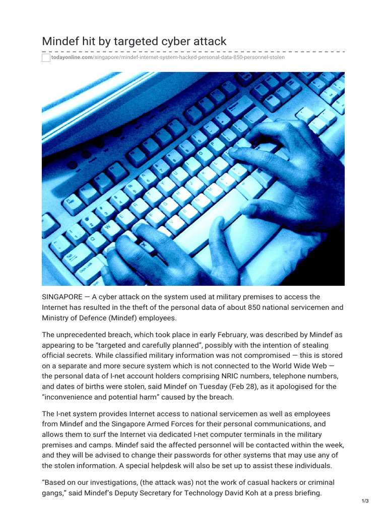 Mindef - Case Study | PDF | Security | Computer Security