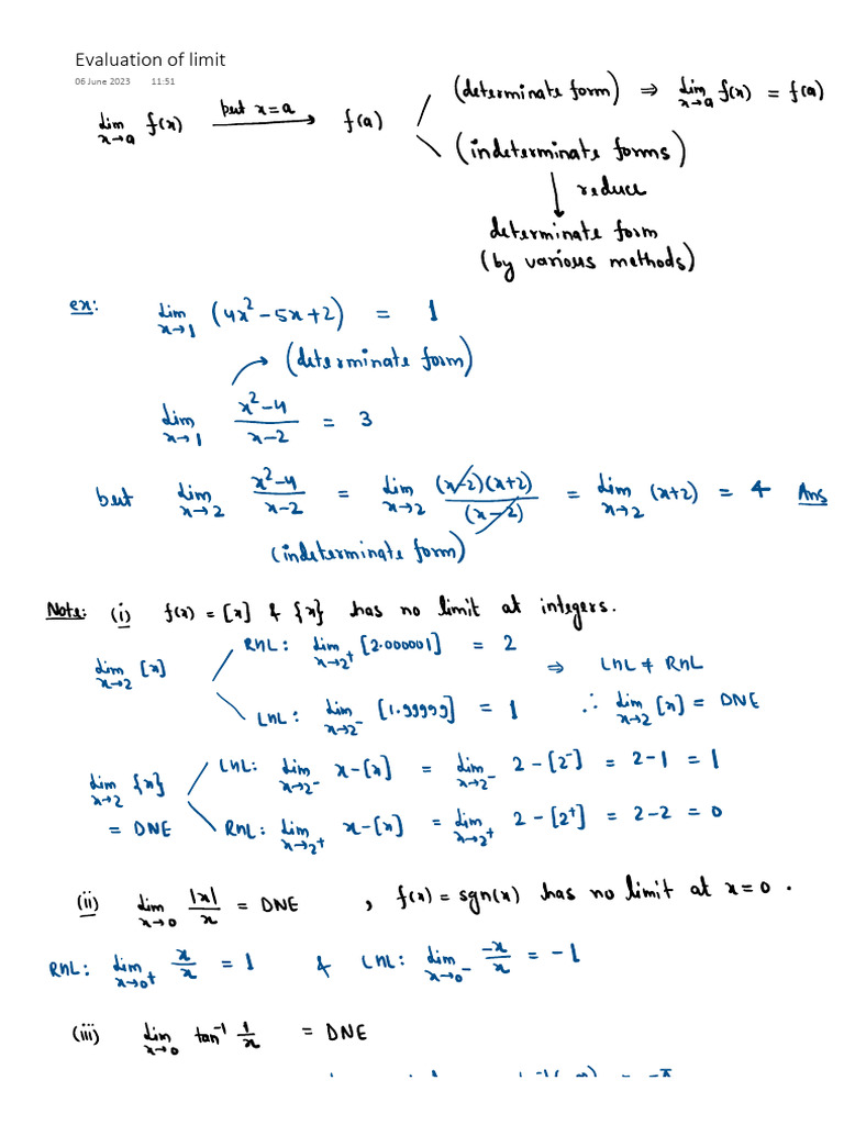 Evaluation of Limit | PDF
