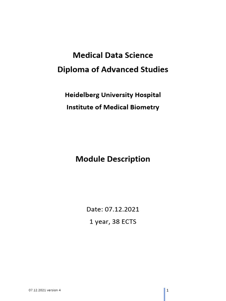Modulhandbuch_Heidelberg | PDF | Resampling (Statistics) | Regression Analysis