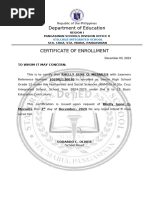Certificate of Enrolment Sample | PDF