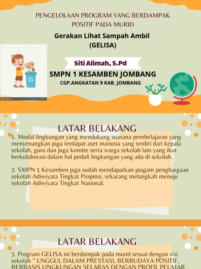 PROGRAM GELISA (GERAKAN LIHAT SAMPAH AMBIL) | PDF